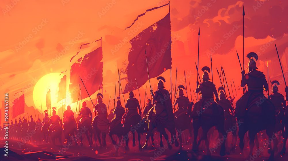 image depicting the war between the Pandavas and Kauravas, as mentioned ...