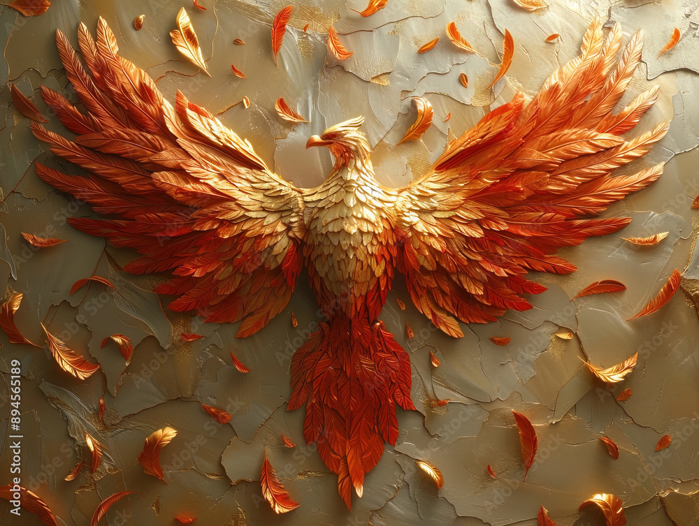 Phoenix bird fire fantasy firebird abstract magic 3D eagle animal ...