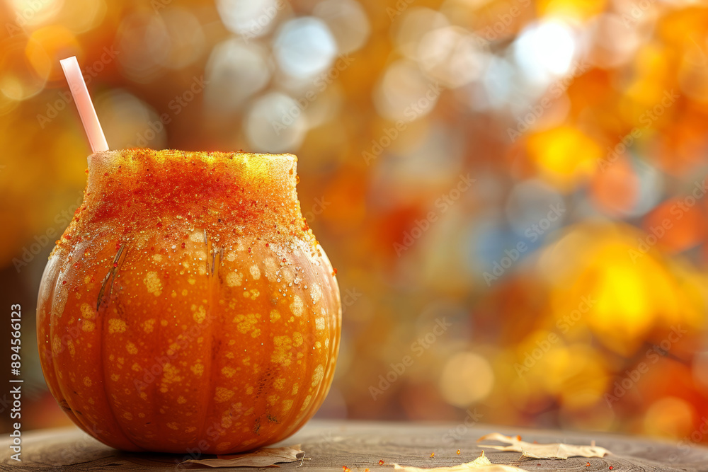 Traditional paraguayan mate drink in pumpkin calabash with bombilla ...