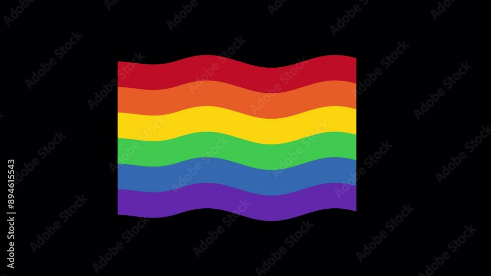 Waiving Rainbow Flag Emoji Animated on a Transparent Background. LGBTIQ ...