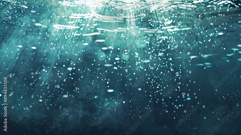 air bubbles rising from the ocean's surface, creating an underwater ...