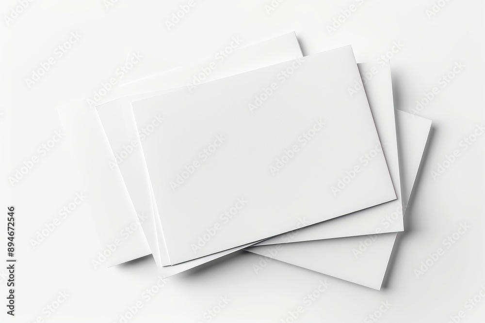 Business card mock up isolated on white background. Blank white card ...