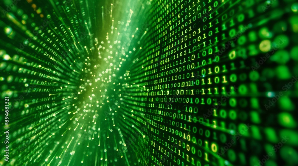 Binary matrix code stream on screen. symbol of computer matrix Stock ...