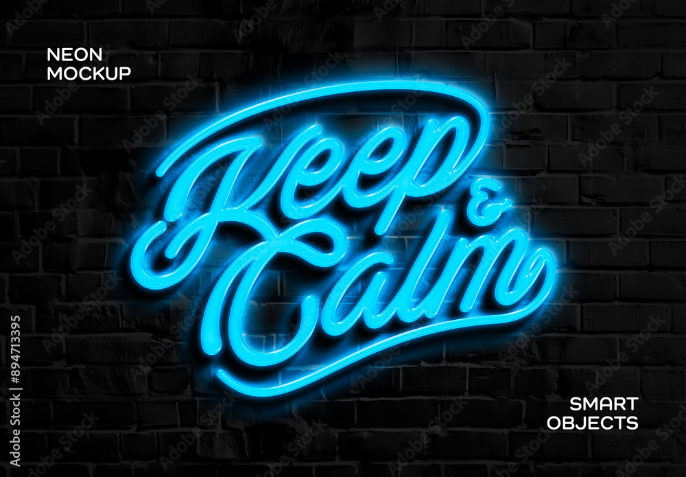 Neon Sign Mockup Stock Template | Adobe Stock