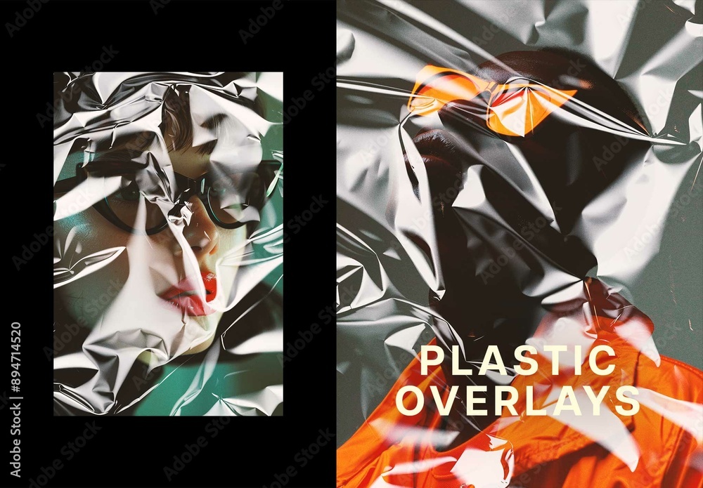 Plastic Poster Textures Overlays With Generative AI Stock Template ...