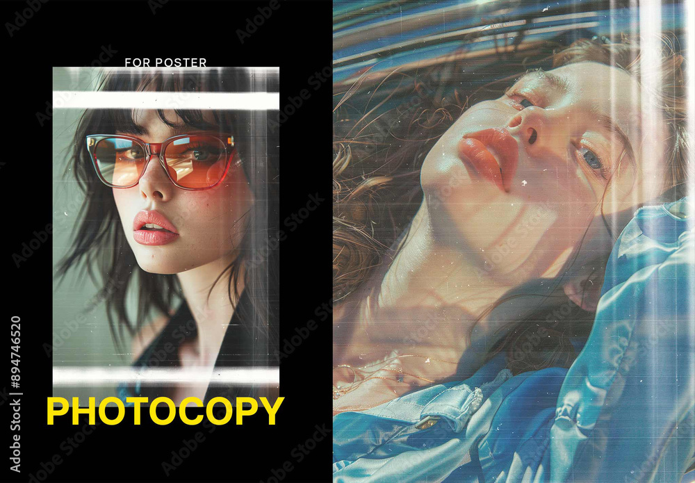 Photocopy Poster Texture Overlays With Generative AI Stock Template ...