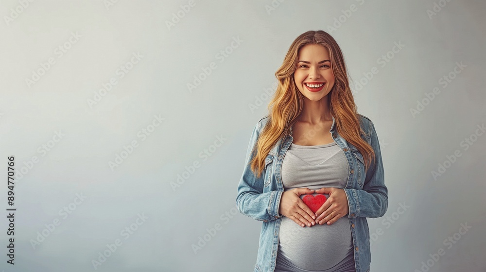 pictures of a pregnant woman in various homey environments, with heart ...