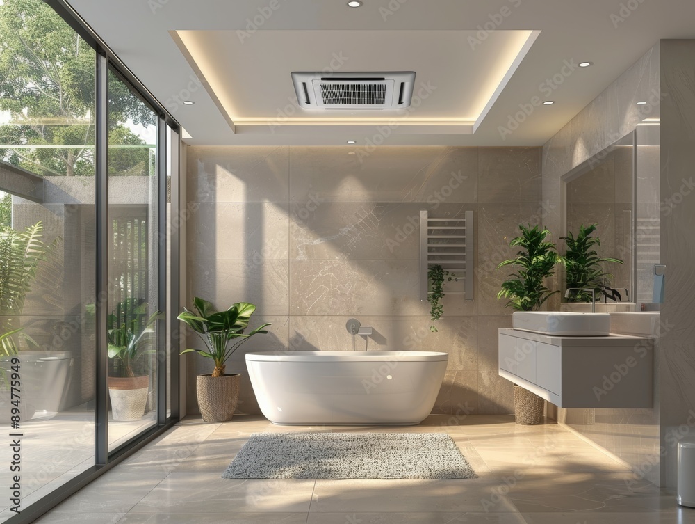 Outline the steps for installing a bathroom exhaust fan with an ...