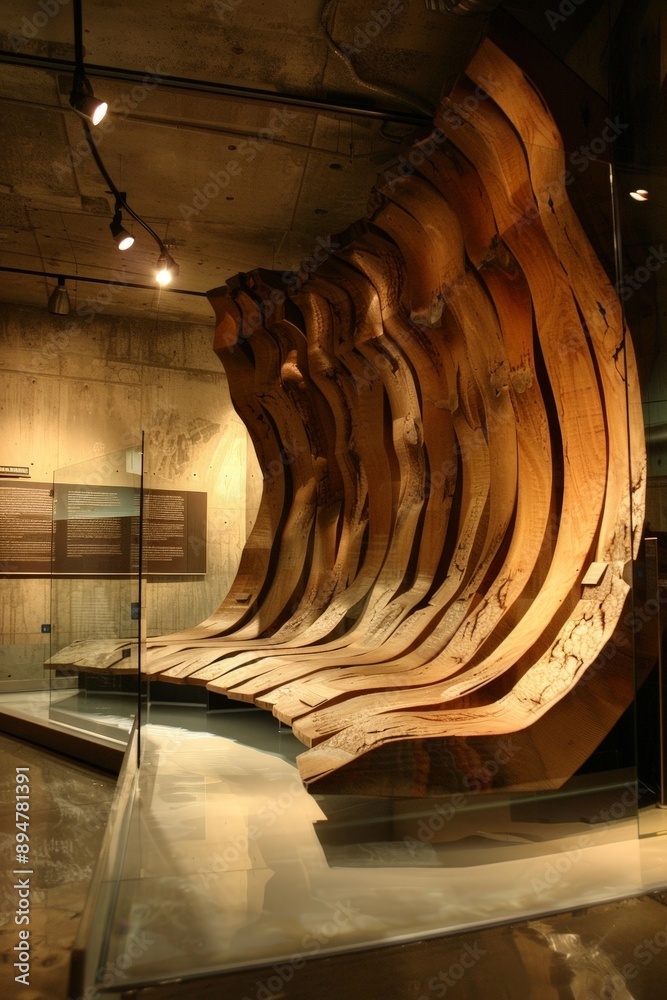 Imagine a podium in a museum exhibit, used for educational tours and ...