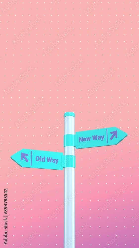 Directional Sign, Road Sign With Text Animation. Animated New Way ...