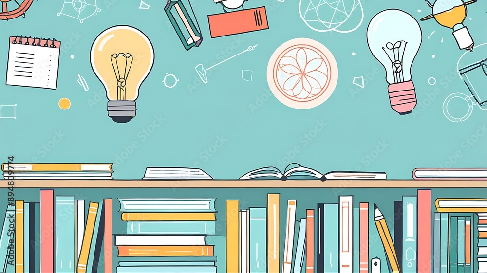 Design a Minimalist Educational Vector Background Featuring Soft Colors ...