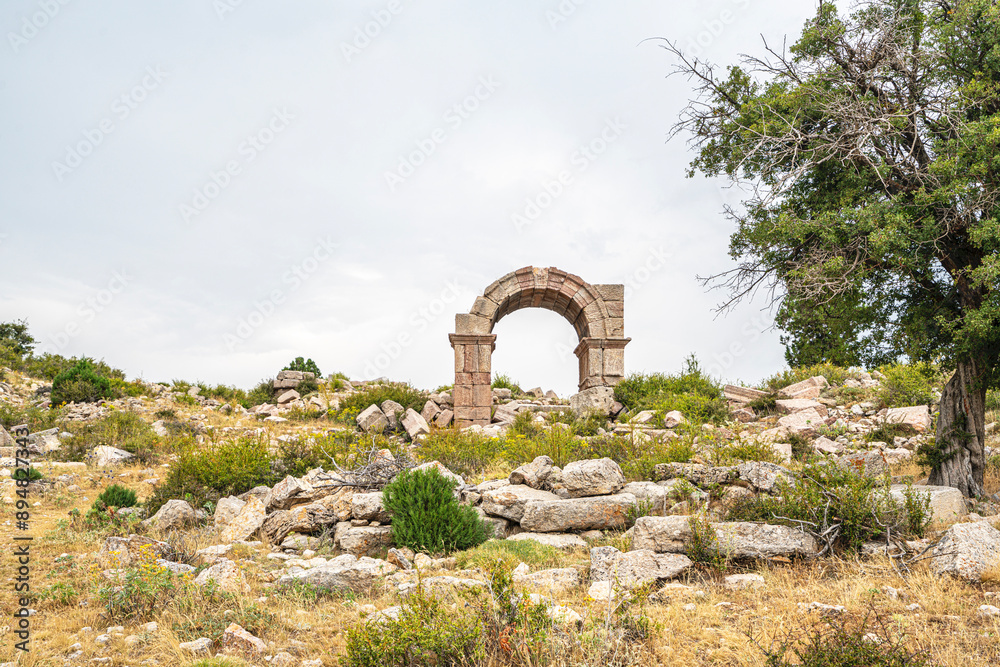 The scenic views of Zengibar Kalesi, İsaura ancient city at 1800 m ...