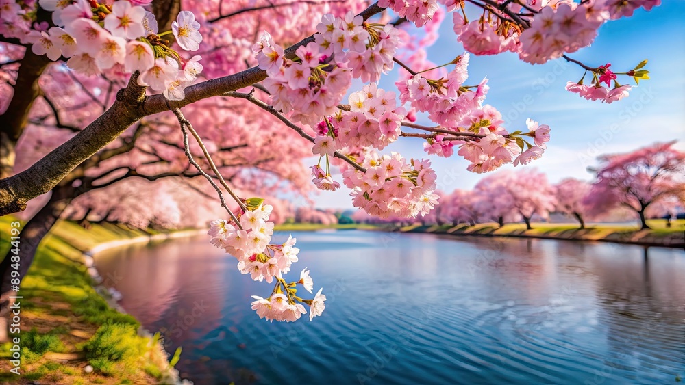 Beautiful Cherry Blossom Sakura Tree Background Japanese Spring