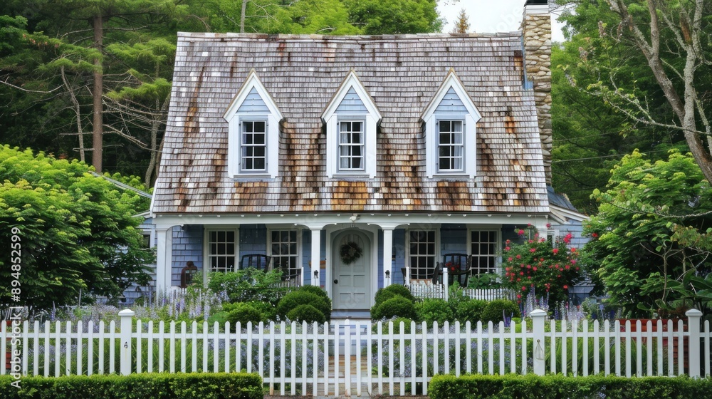 Generate a prompt for a photo realistic image of a Cape Cod style ...