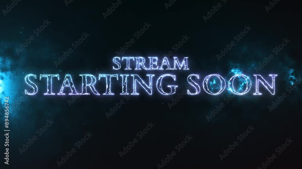 Stream starting soon neon text animation suitable for video live ...