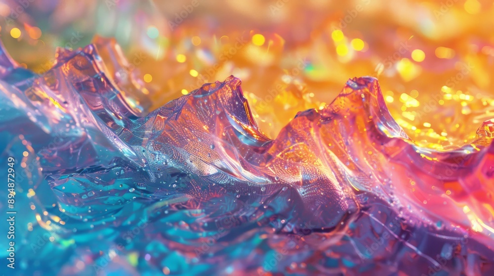 Prismatic Ice Flows, Ice flows rendered with prismatic colors, each ...