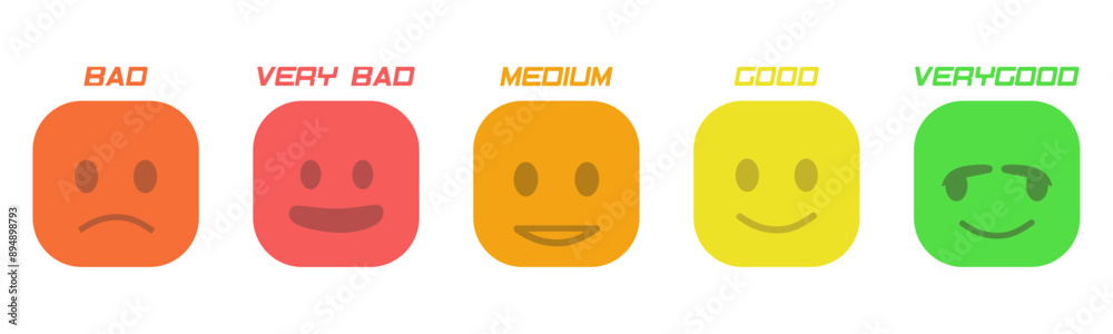 feedback emoji. emoticons set , rating scale of customer satisfaction ...