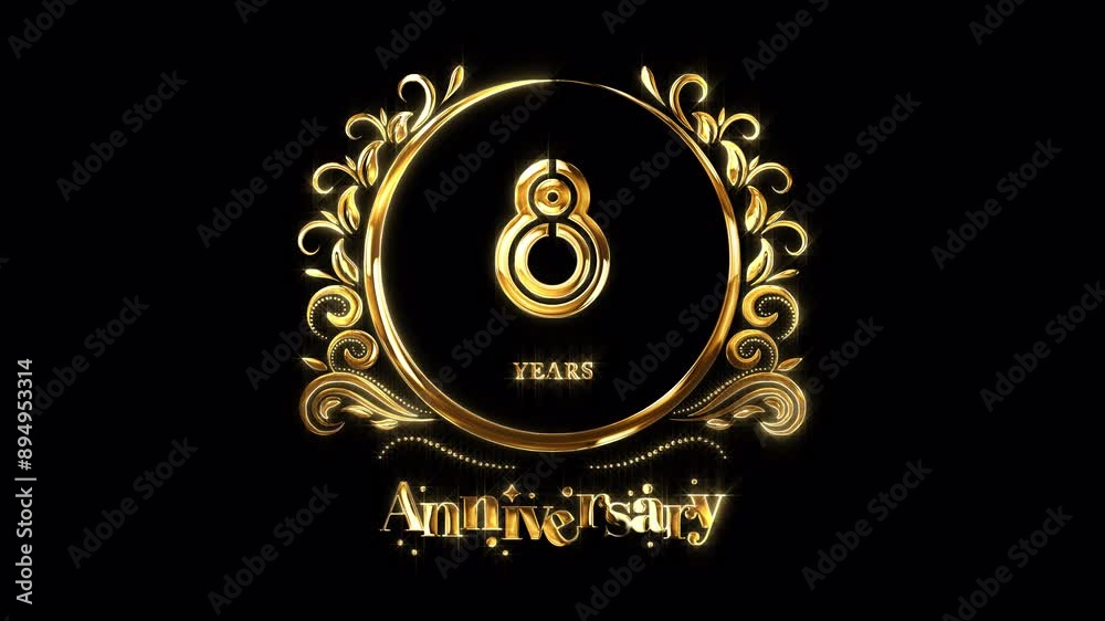 8th Anniversary Celebration. Happy 8 Years Anniversary Animation in ...