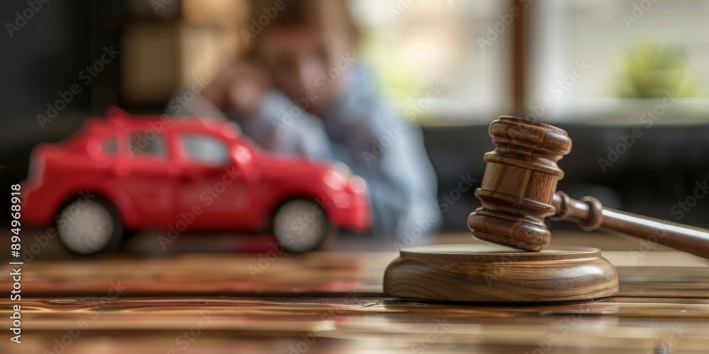 Divorce Dispute Symbolized by Gavel, House, and Car Models: Legal ...
