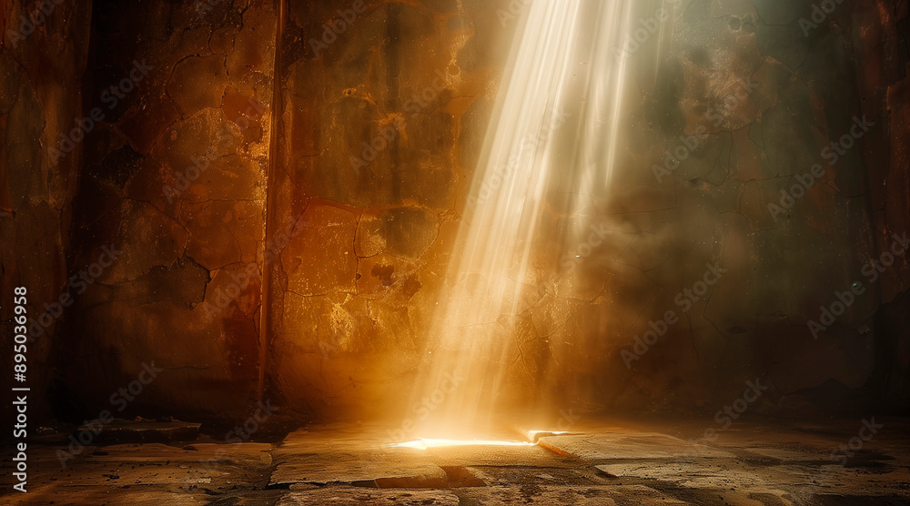 A beam of light symbolizes divine revelation of the First Commandment ...