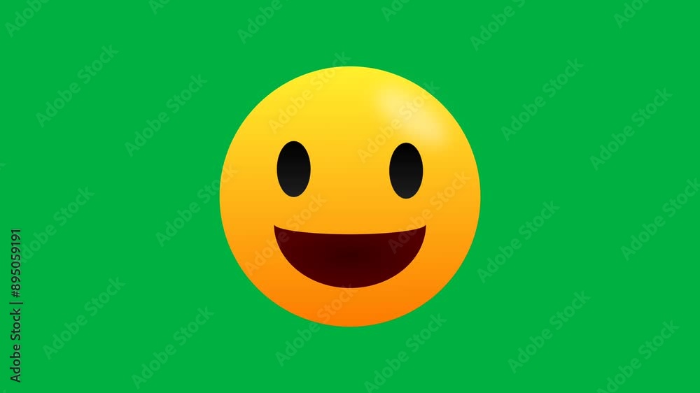 grinning emoji and awkward situation laughing emoji isolated on green ...