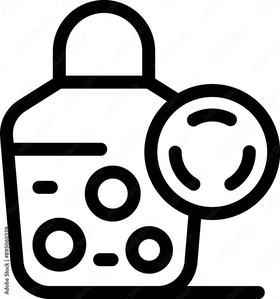 Biohazard waste container icon showing a container with biohazard ...