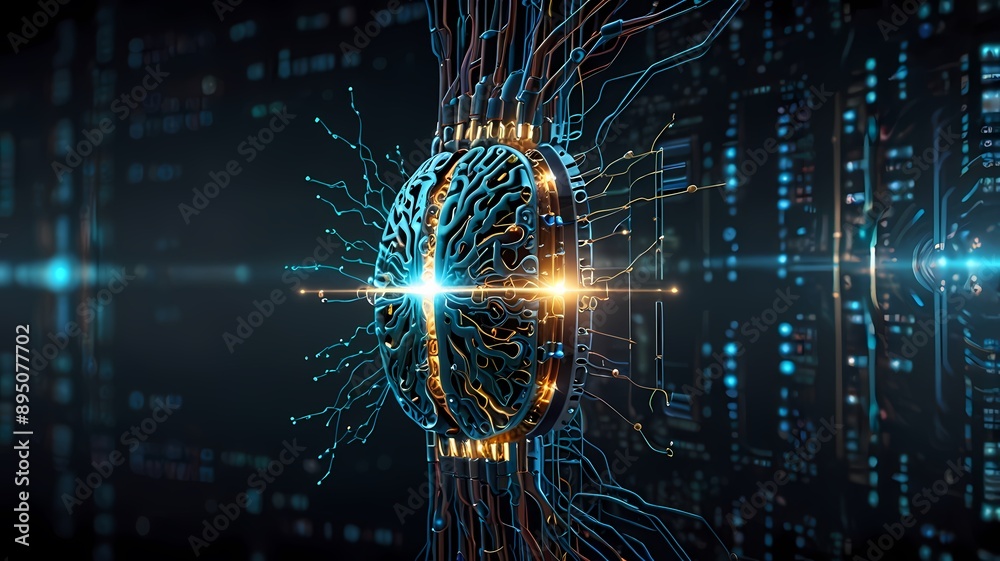 Neural circuit and electronic cyber brain in a quantum computing system, concept of artificial ...