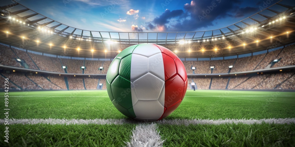 Italian Soccer Ball on Stadium Pitch, Soccer, Italy, Football, Stadium ...