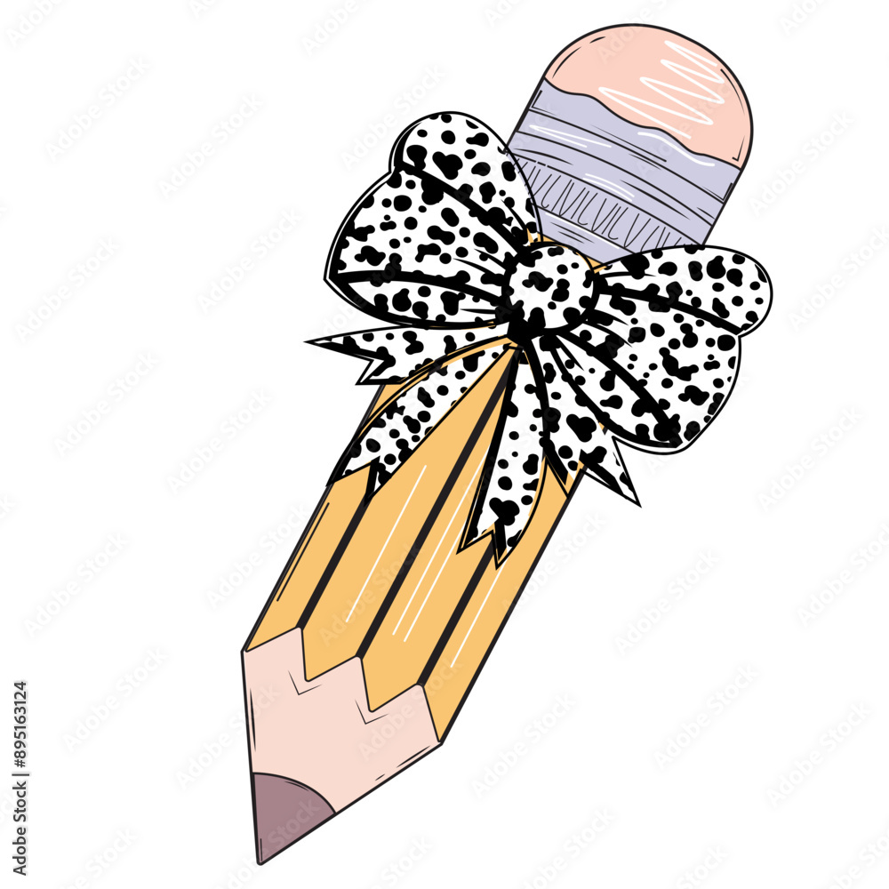 Teacher Coquette Pencil png, Back to school png, Leopard Bow Teacher ...