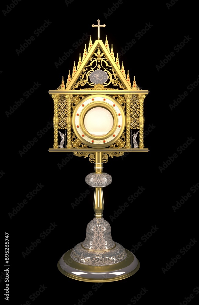Jesus Christ in the monstrance. Sacrament of the Eucharist. Corpus ...