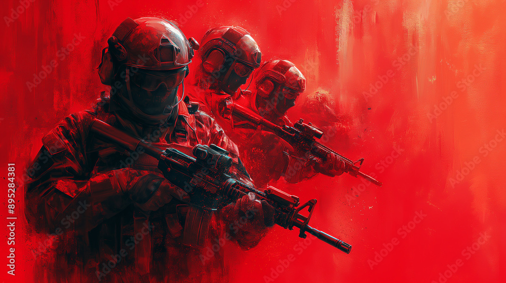 Special Forces Personnel in Urban Camouflage Conducting Counter ...