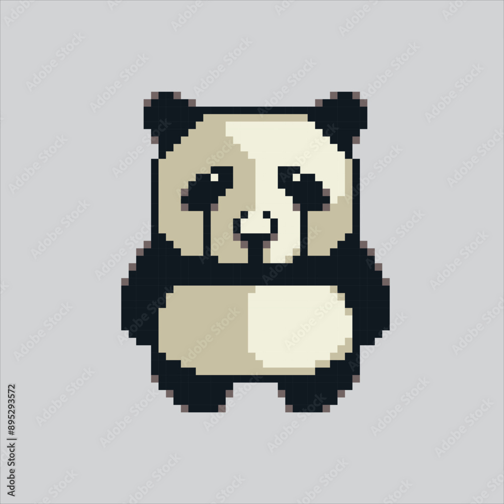 Pixel art illustration Panda. Pixelated Panda. Cute China Panda animal ...