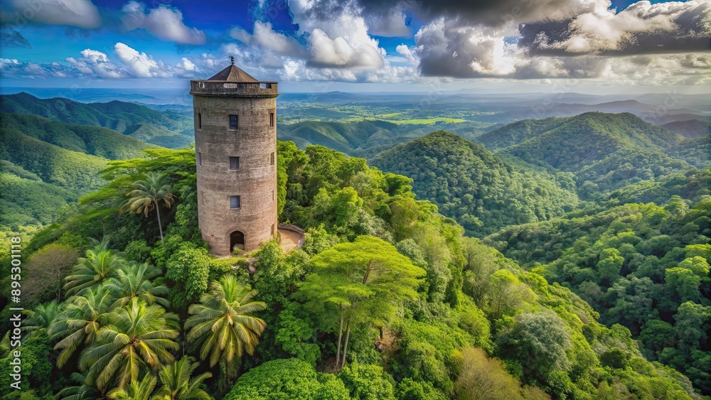 Yokahu Tower overlooking lush rainforest in El Yunque National Forest ...