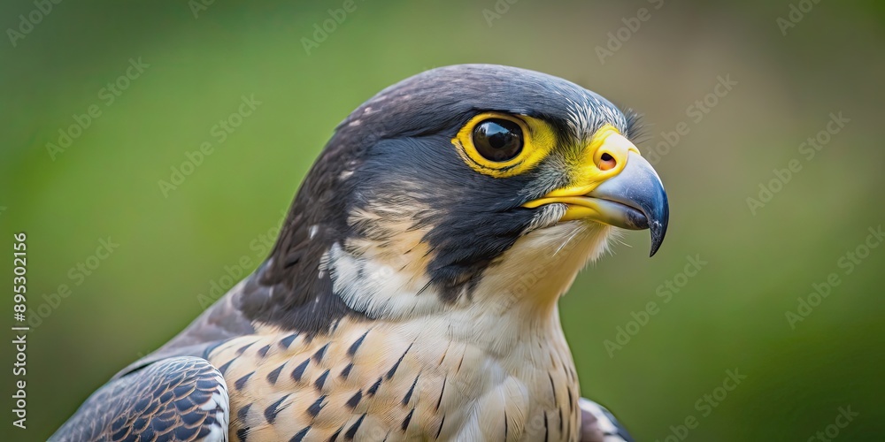 Portrait of a peregrine falcon, a raptor bird often used in falconry ...