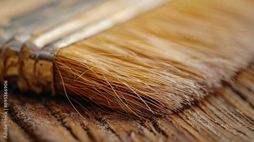 Macro shot of the edge of a paint brush, showing the difference between ...