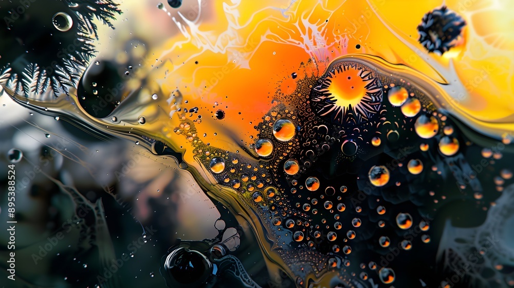 Ferrofluid on a microscope slide Stock Illustration | Adobe Stock