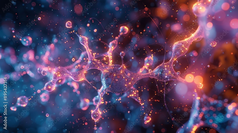 A digital illustration showing the molecular structure of a solvent ...