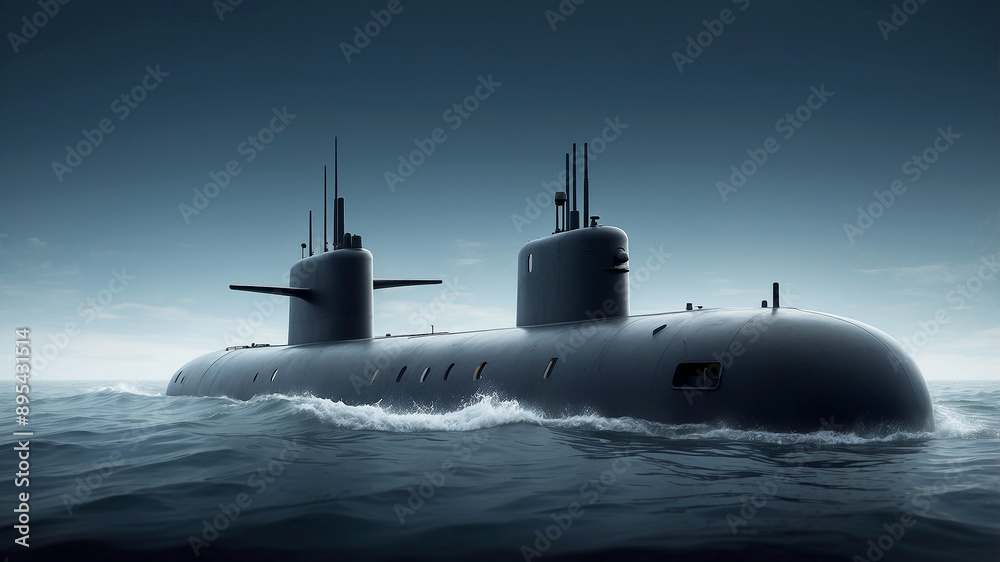 submarine using sonar waves to navigate the seabed. The waves should ...