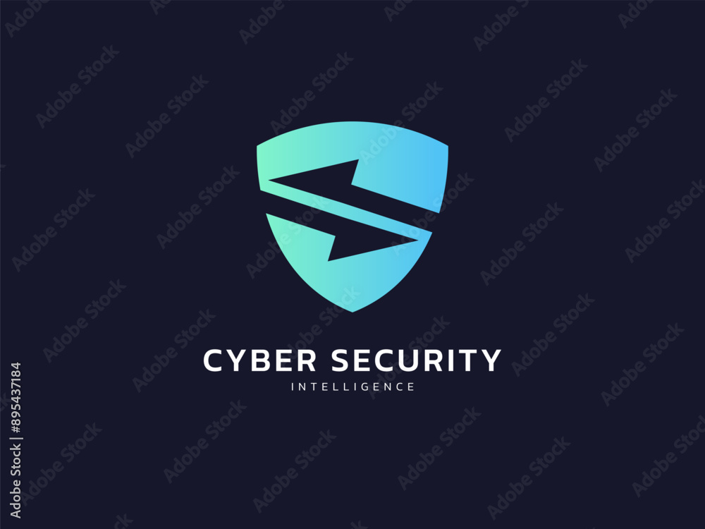 Cyber Security ai intelligence protection shield with arrows symbols ...