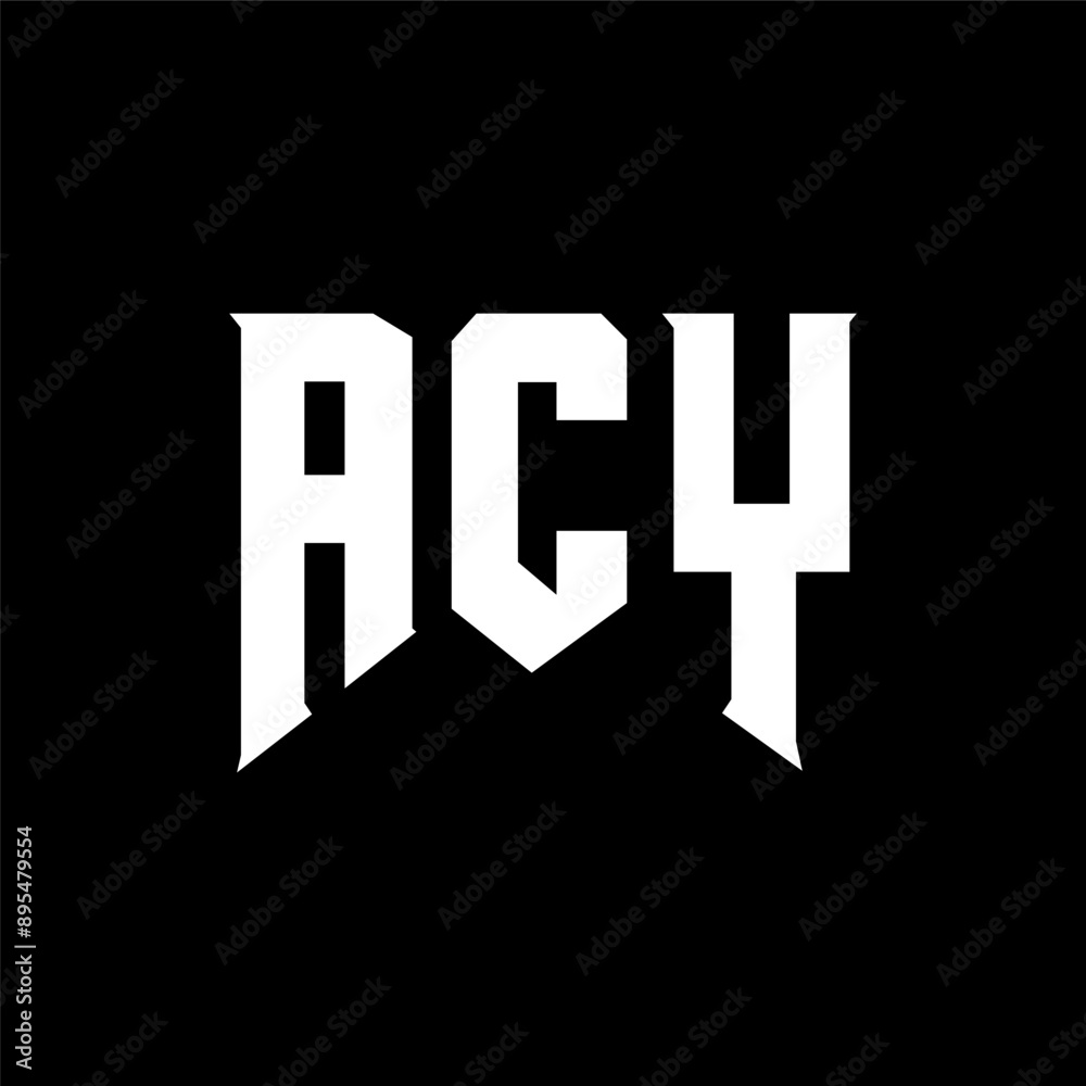 Stockvektorbilden ACY letter logo design for technology company. ACY ...