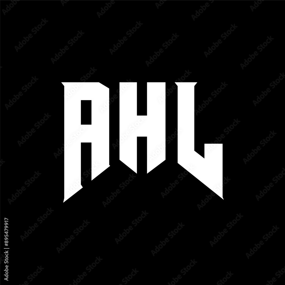 AHL letter logo design for technology company. AHL logo design black and white color combination ...