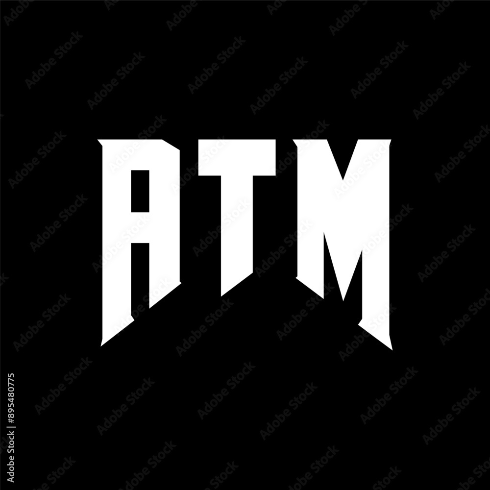 ATM letter logo design for technology company. ATM logo design black ...