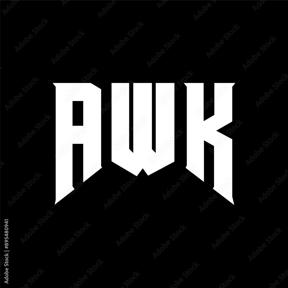AWK letter logo design for technology company. AWK logo design black and white color combination ...
