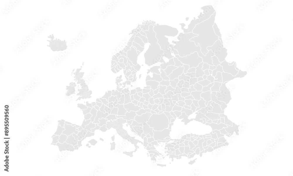 Europe map with Grayscale,isolated on white background for website ...