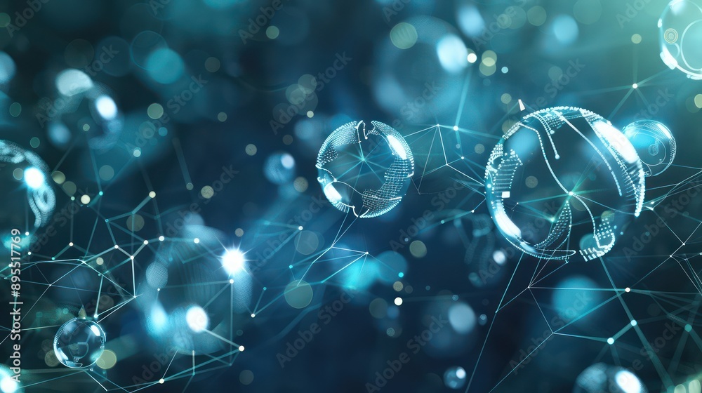 conceptual image of a budget as a series of interconnected digital ...