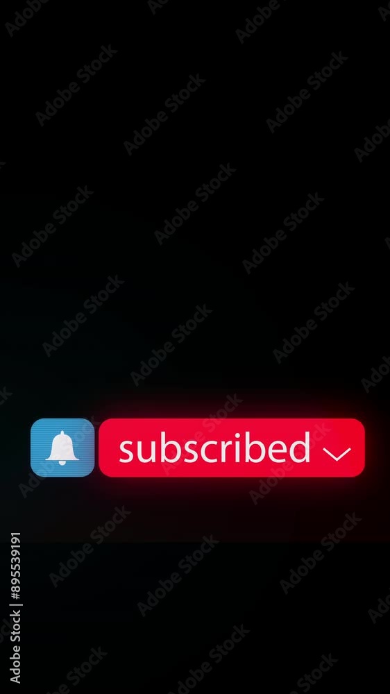 Mouse click on subscribe button with notification bell, social media ...