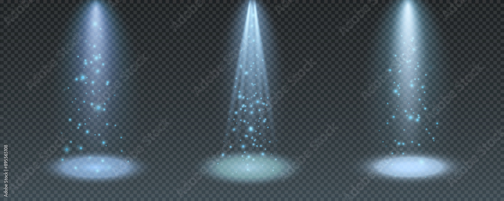 The vector set of light includes a light source, studio lighting, walls ...