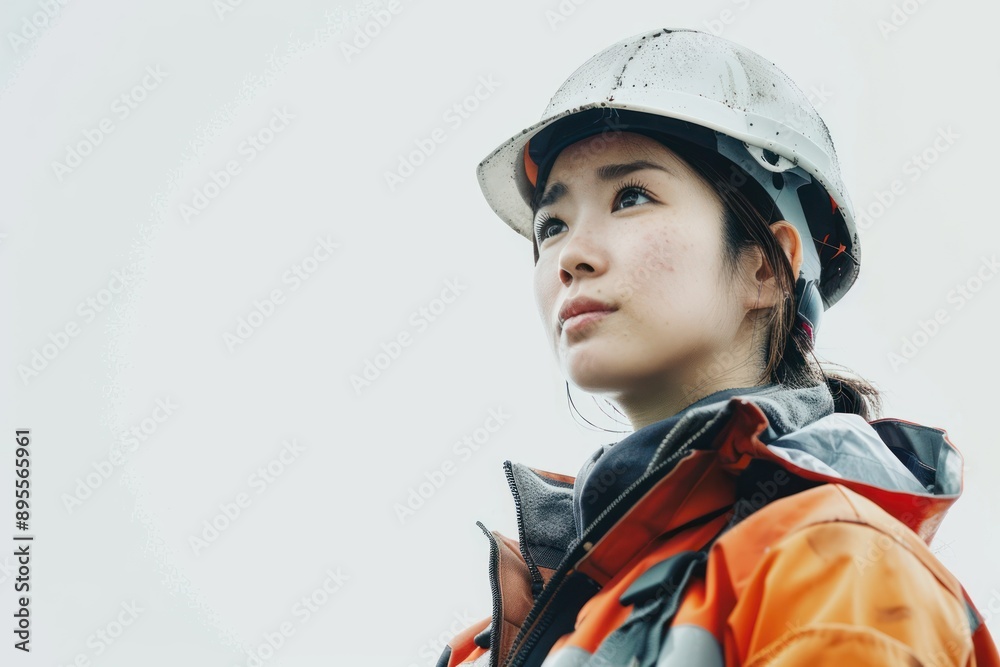 Environmental project manager overseeing a cleanup operation, Japanese ...