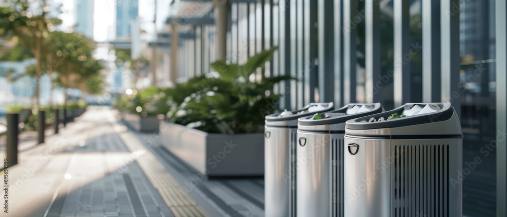 Smart waste management station with data analytics, optimizing routes ... Smart waste management station with data analytics, optimizing routes ...