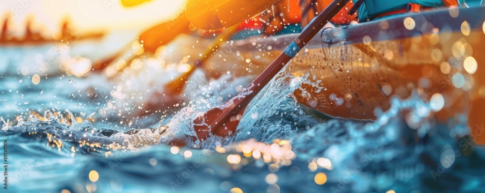 Synchronized Paddling A Team of Athletes in a Fierce Canoe Racing ...
